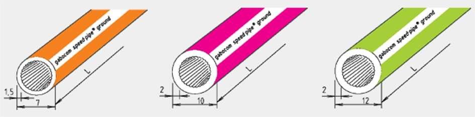 Speedpipe Ground 10 rør 10x2 rosa DL 500 Farget/transp. fiberrør, dir ...