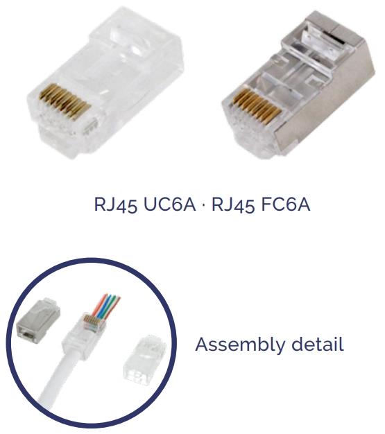 RJ45 plugg CAT6A F/FTP pass-through Modularplugg RJ45 FC6A - Alcadon AS