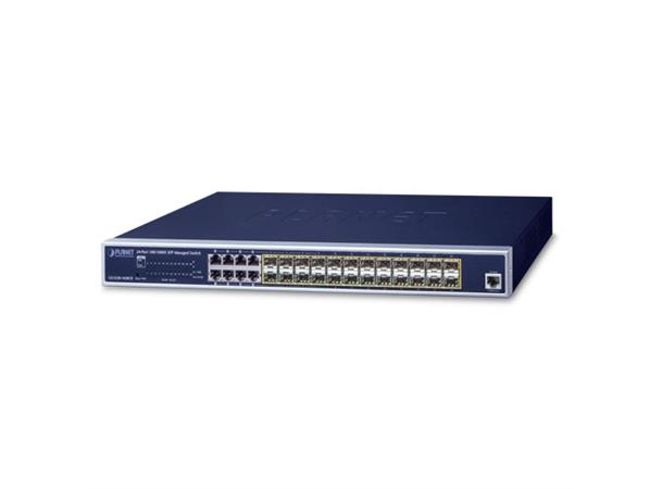 Switch 24-port SFP 100/1000X 8xTP Shared Planet: L2+ IPv4/IPv6 ...