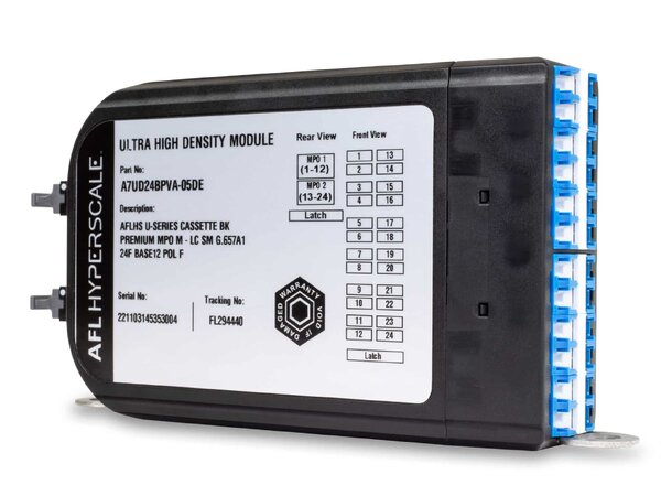 AFL UHD fan-out kassett, 12 fiber, SM Base-12, LC til MPO, Polaritet A ...